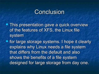 Xfs file system for linux | PPT