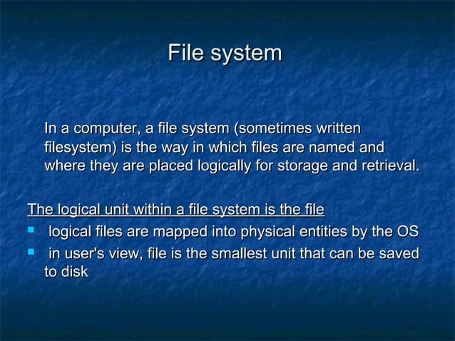 Xfs file system for linux | PPT