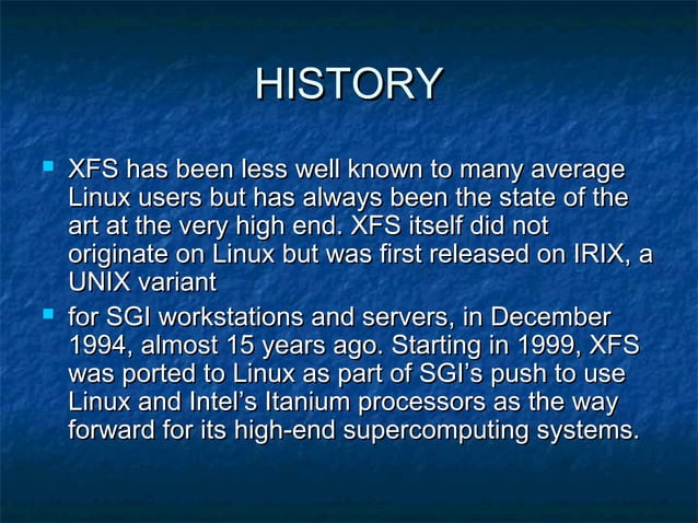 Xfs file system for linux | PPT