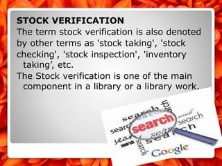 Stock verification | PPTX