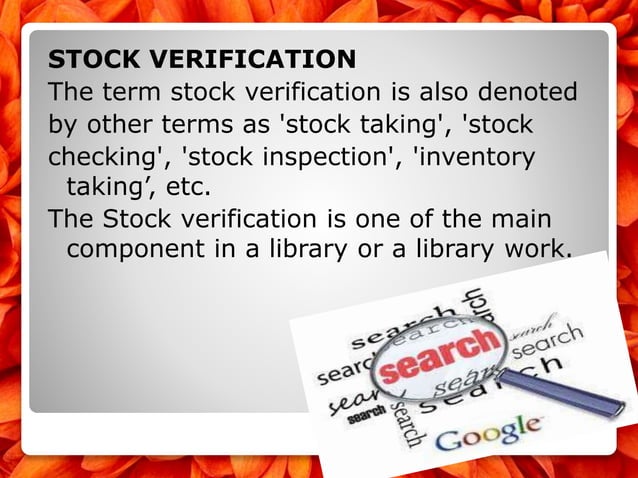 Stock verification | PPTX