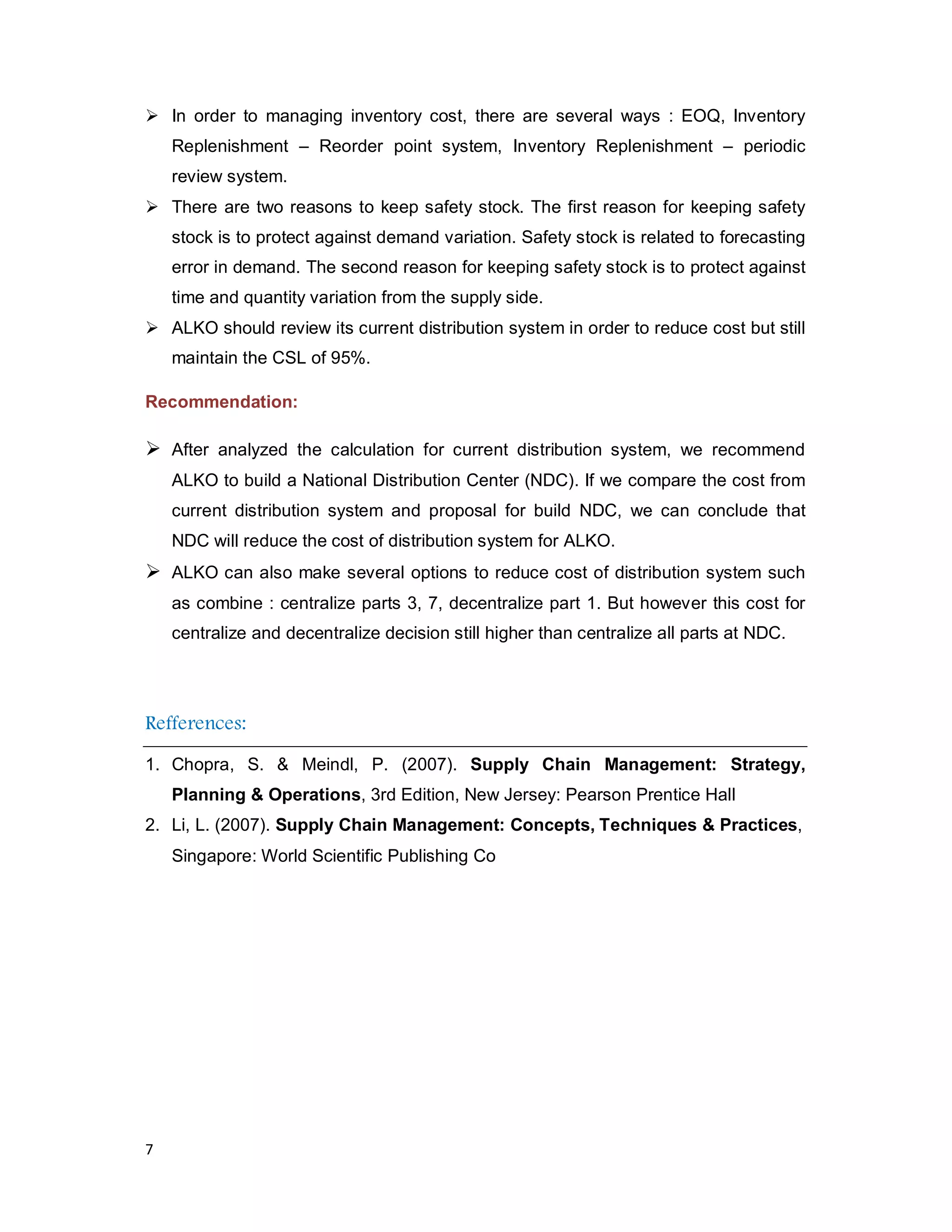Managing inventory at alko inc | PDF