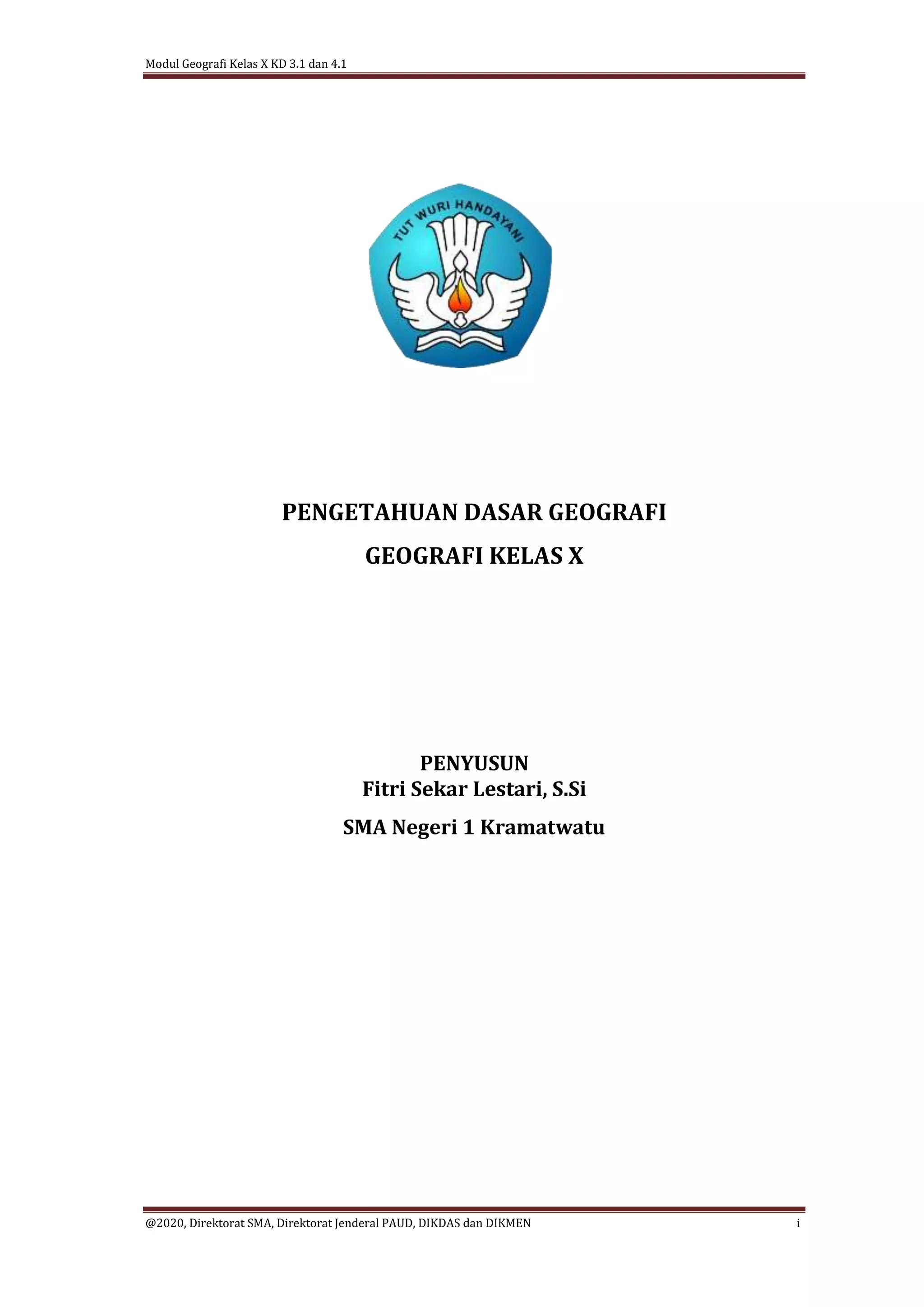 X_GEOGRAFI_KD 3.1_Objek, aspek dan konsep geografi, meliputi objek ...