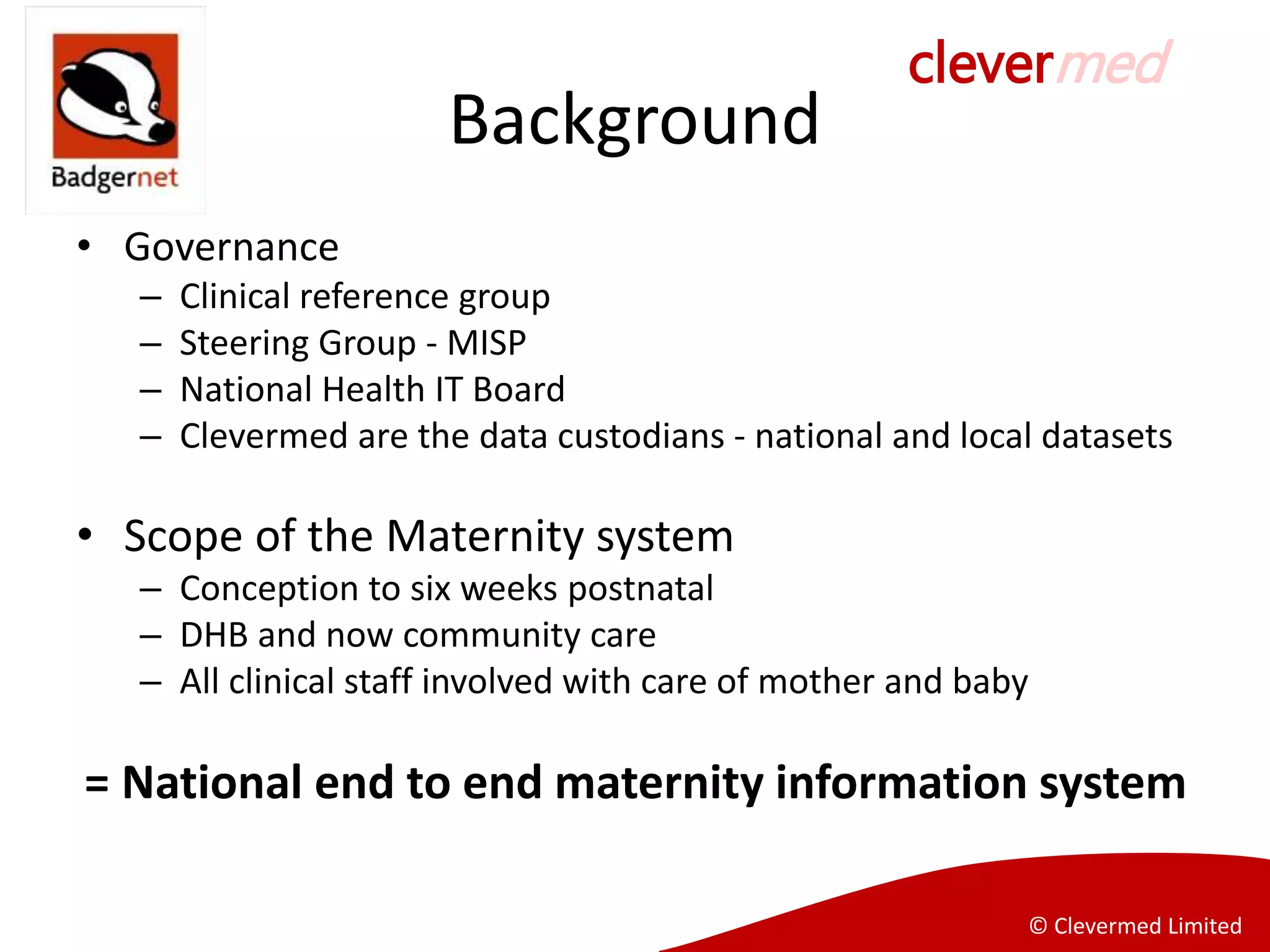 Overview of the New Zealand Maternity Clinical Information System | PPTX