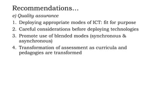 Summary of ict and distance education for teacher 17th march | PPT