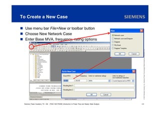 Psse introduction module for power flow study, database preparation and ...