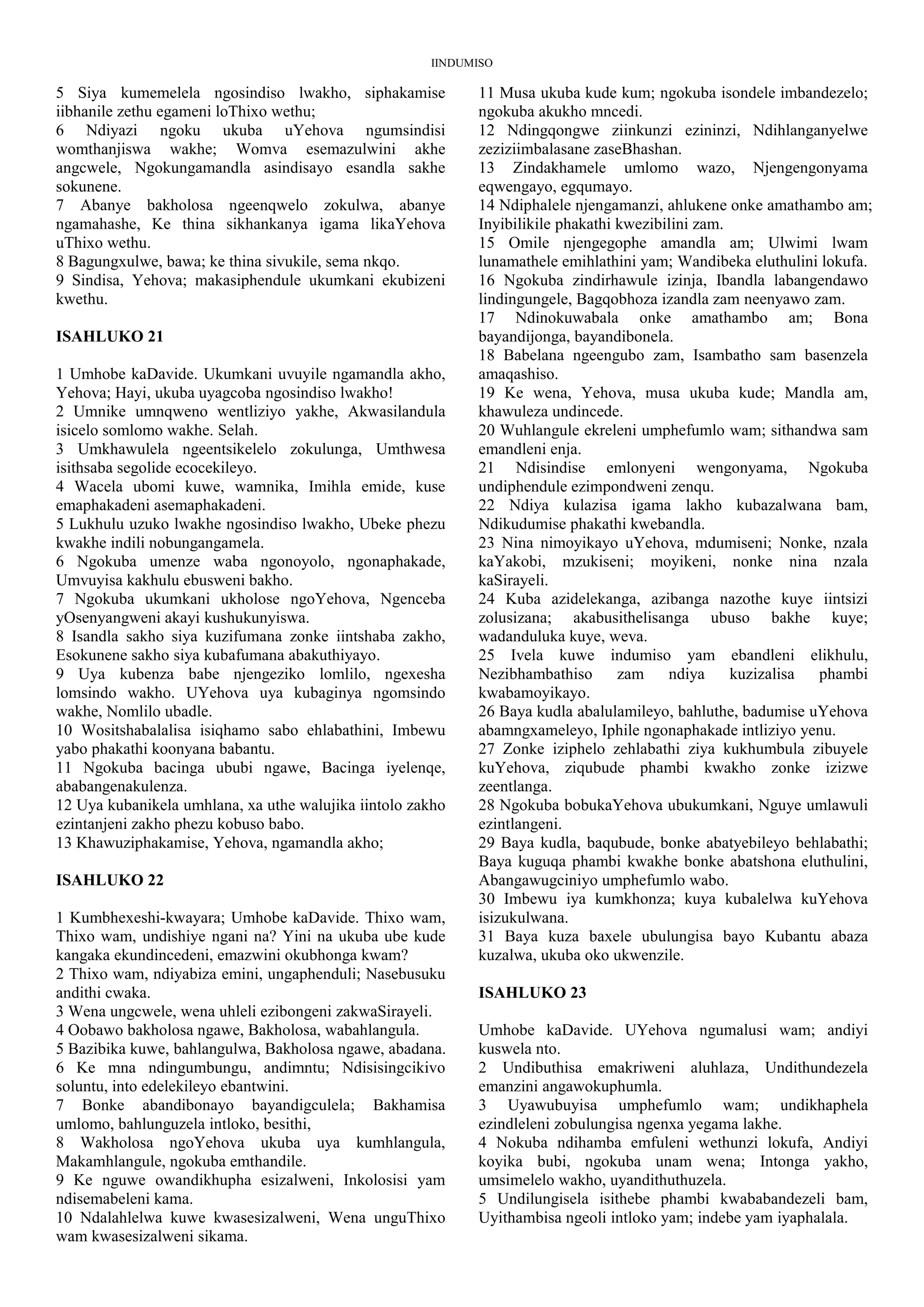 Xhosa - The Book of Psalms - Google Cloud Translation.pdf