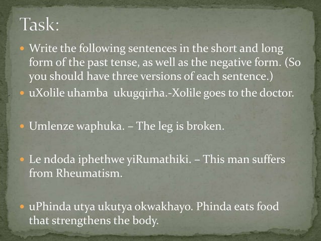isiXhosa: Health and the body | PPT