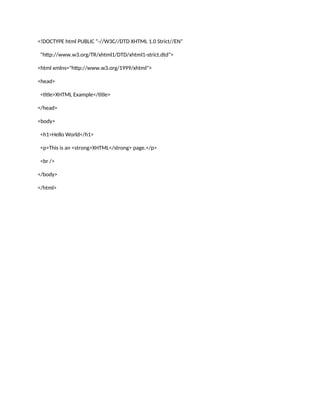 Introduction to XHTML / HTML 4.0 .docx