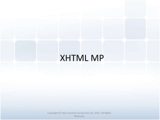 XHTML and CSS | PPT