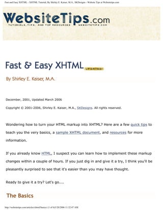 Xhtml Basics | PDF