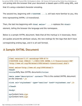 Xhtml Basics | PDF