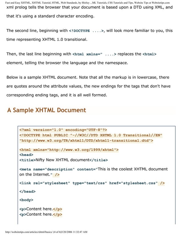Xhtml Basics | PDF
