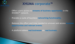 Xhuma corporate brochure | PPTX | Events