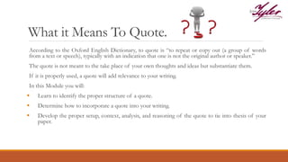 Unpacking quotes | PPTX