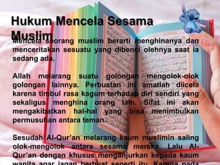 Menghina dan Mencela Sesama Muslim | PPTX