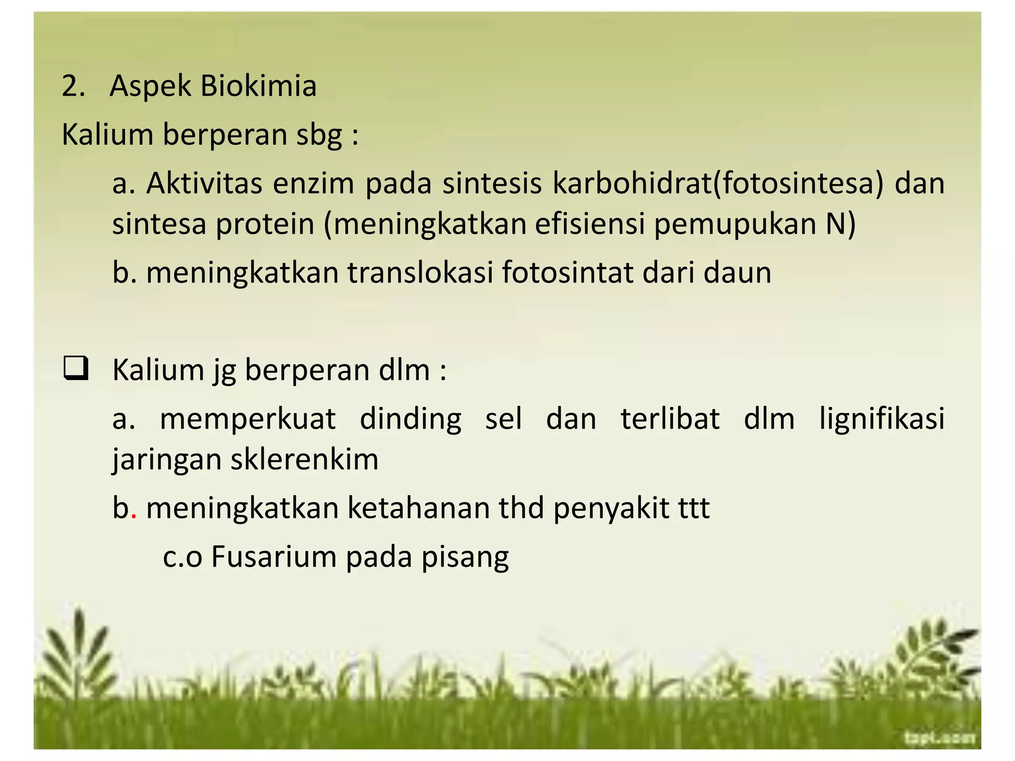 Kalium (nutrisi tanaman) | PPTX