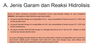 POWER POINT MATERI KIMIA HIDROLISIS GARAM | PPTX