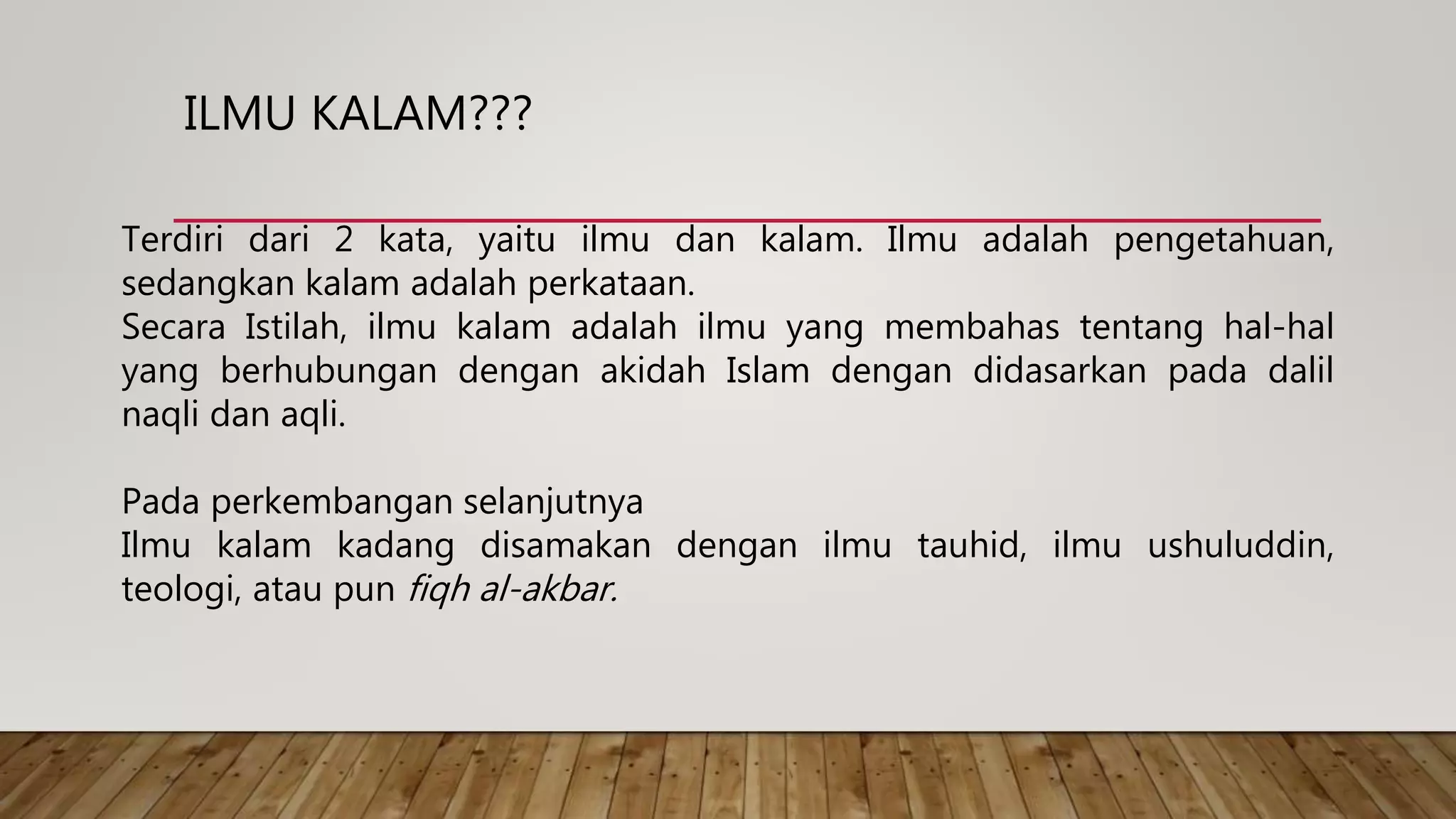 Sejarah Munculnya Aliran Kalam | PPTX
