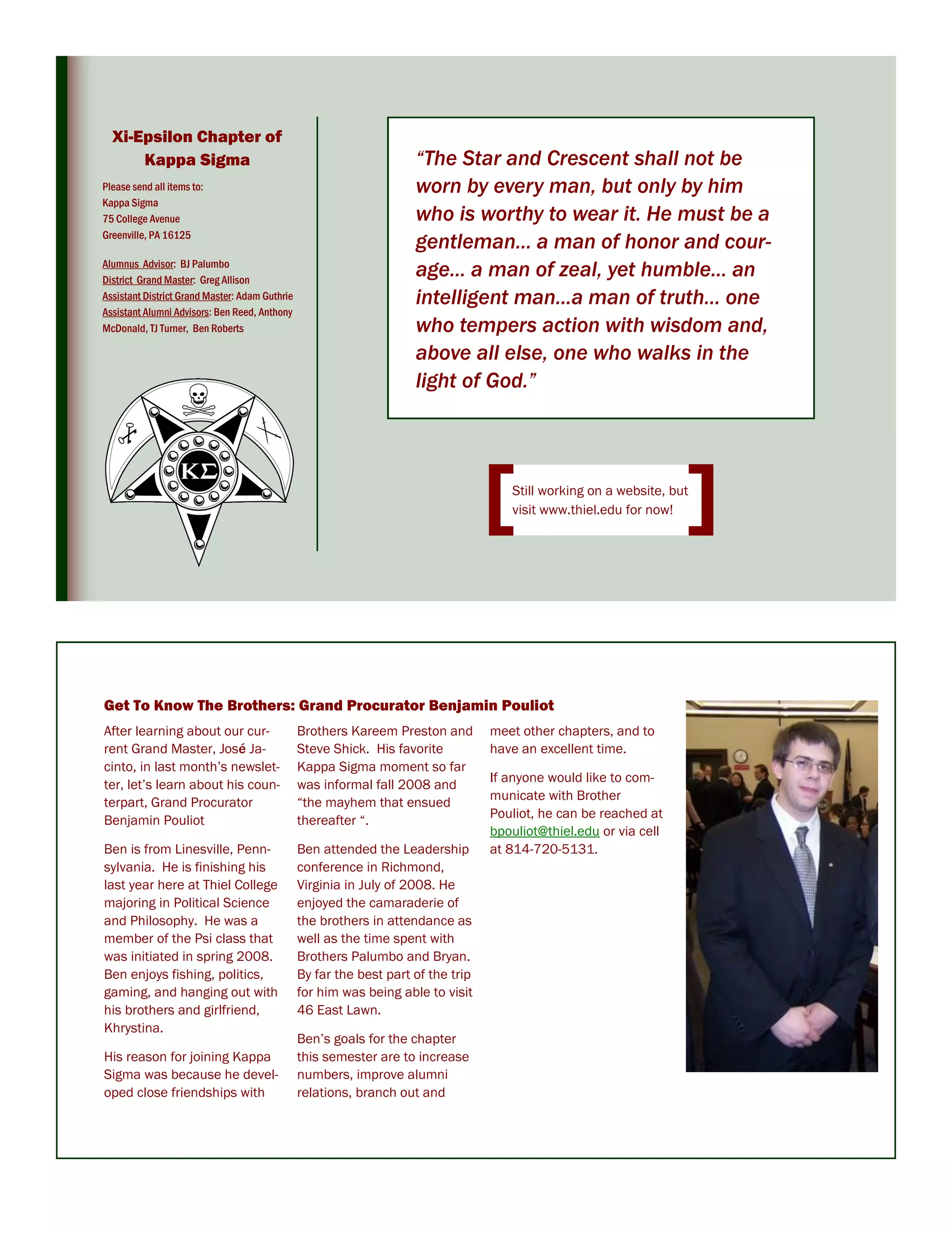 Xi Epsilon September 2009 E Newsletter | PDF
