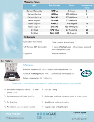 AIRQUAL-1 breathing air quality test kit | PDF
