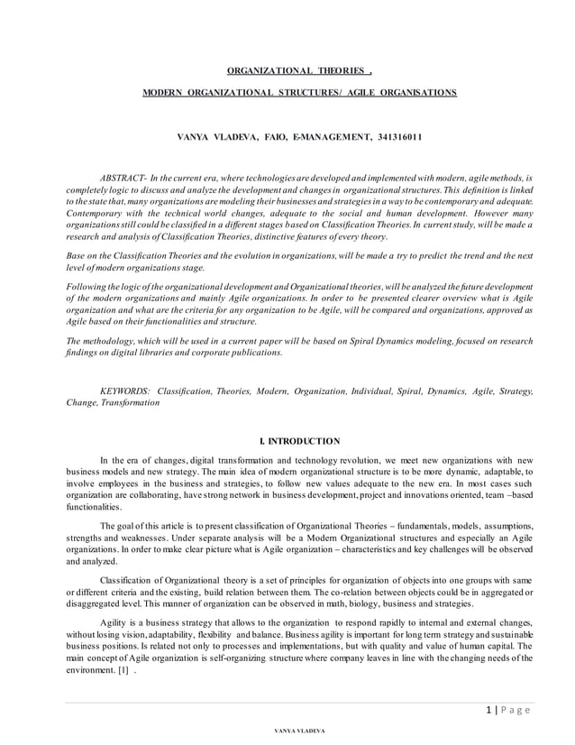 Modern organizational structures | DOCX