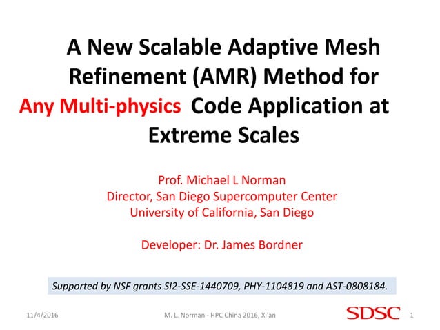 Scalable AMR - HPC China 2016 and Exascale Co-Design | PPT