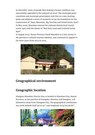Xiangtan shaoshan tourist area | PDF