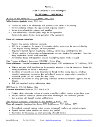 Xiaobei li cv | DOCX