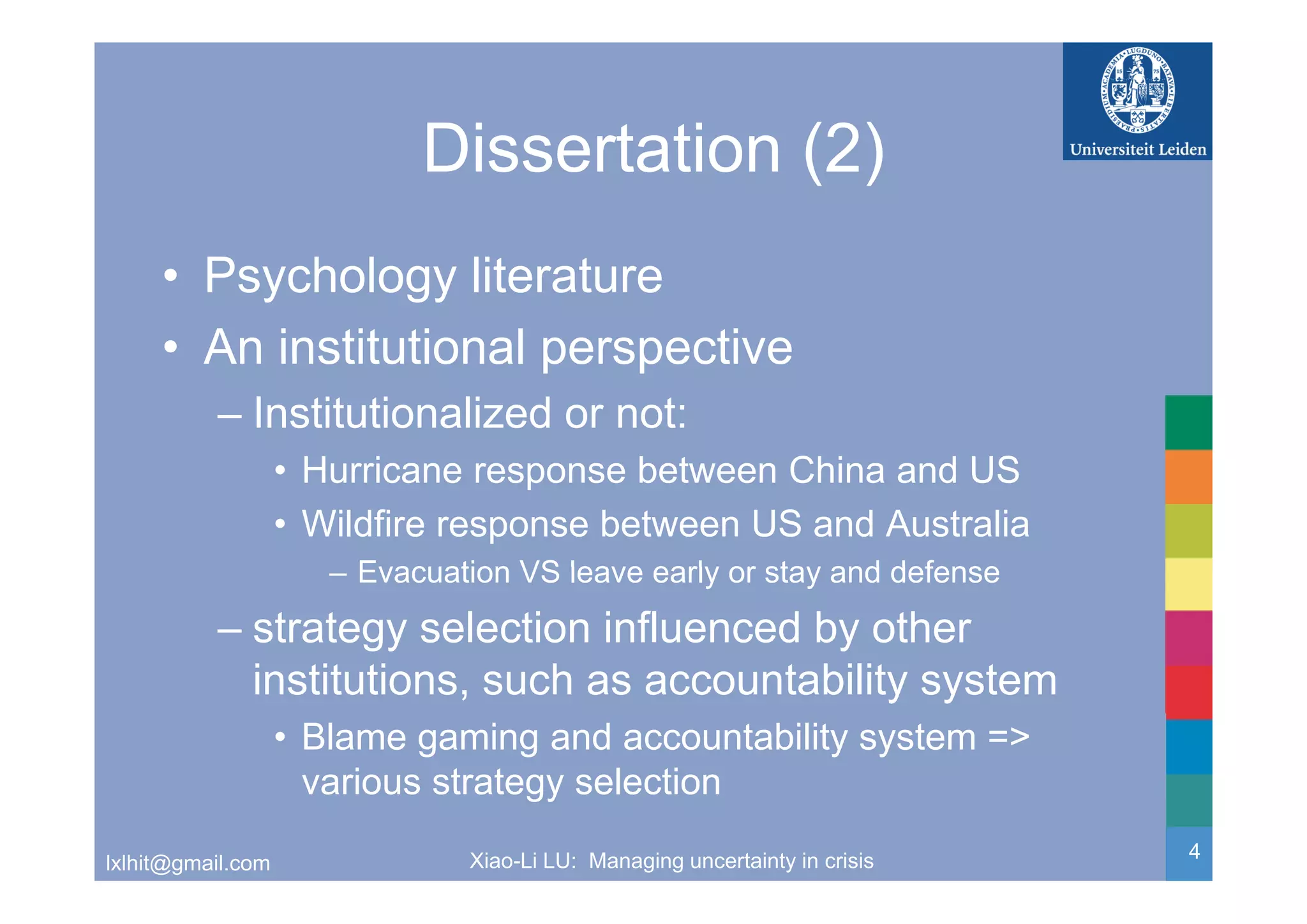 Xiaoli Lu Iscram Summer School | PPT