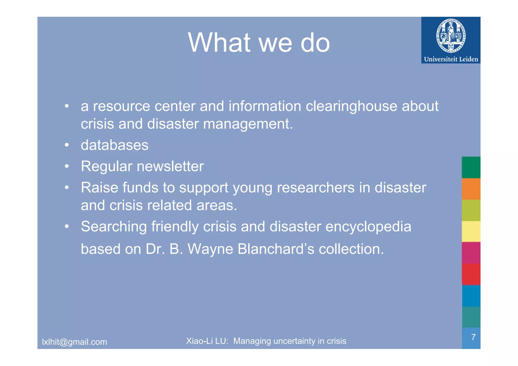 Xiaoli Lu Iscram Summer School | PPT