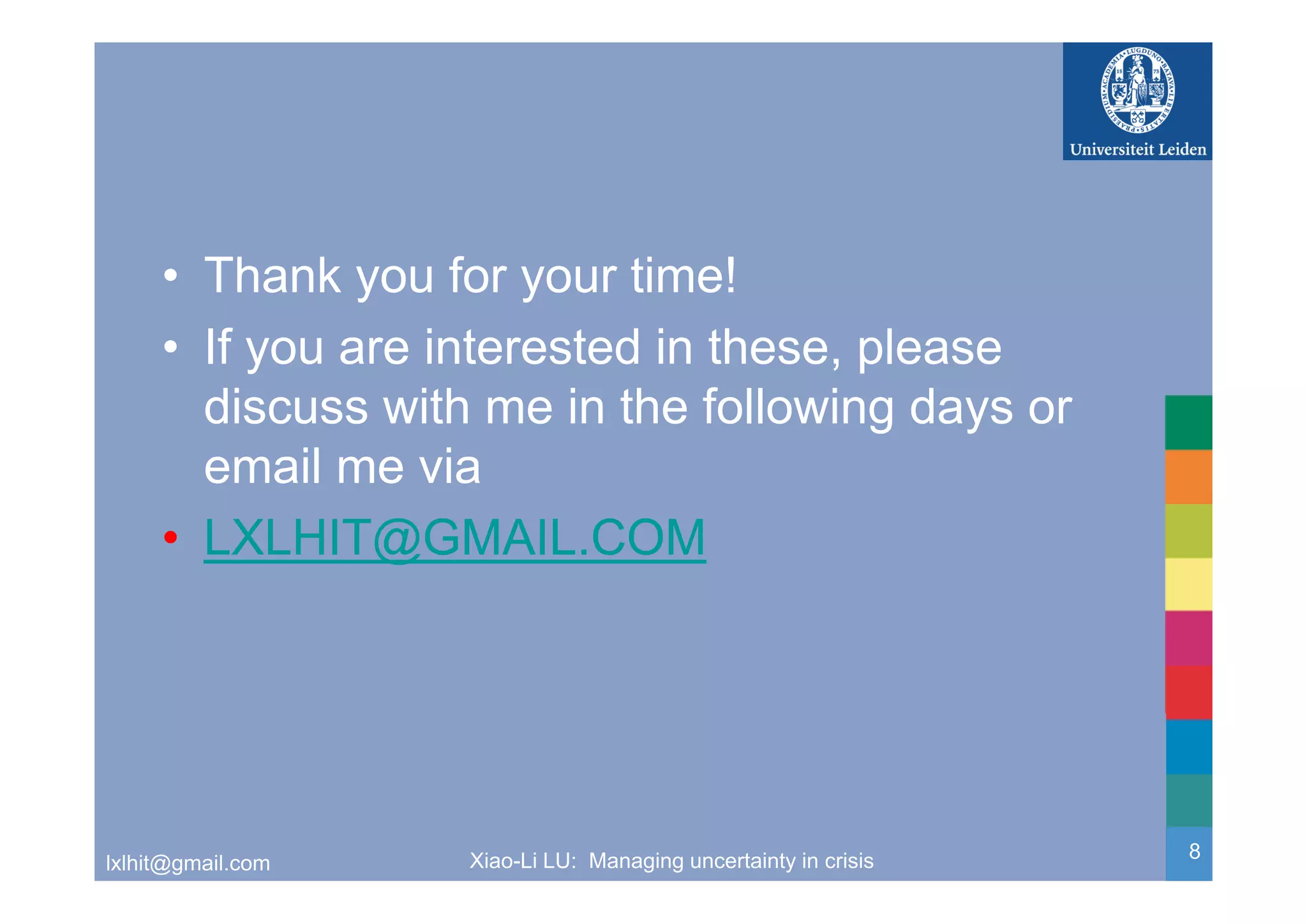 Xiaoli Lu Iscram Summer School | PPT