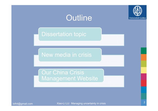 Xiaoli Lu Iscram Summer School | PPT