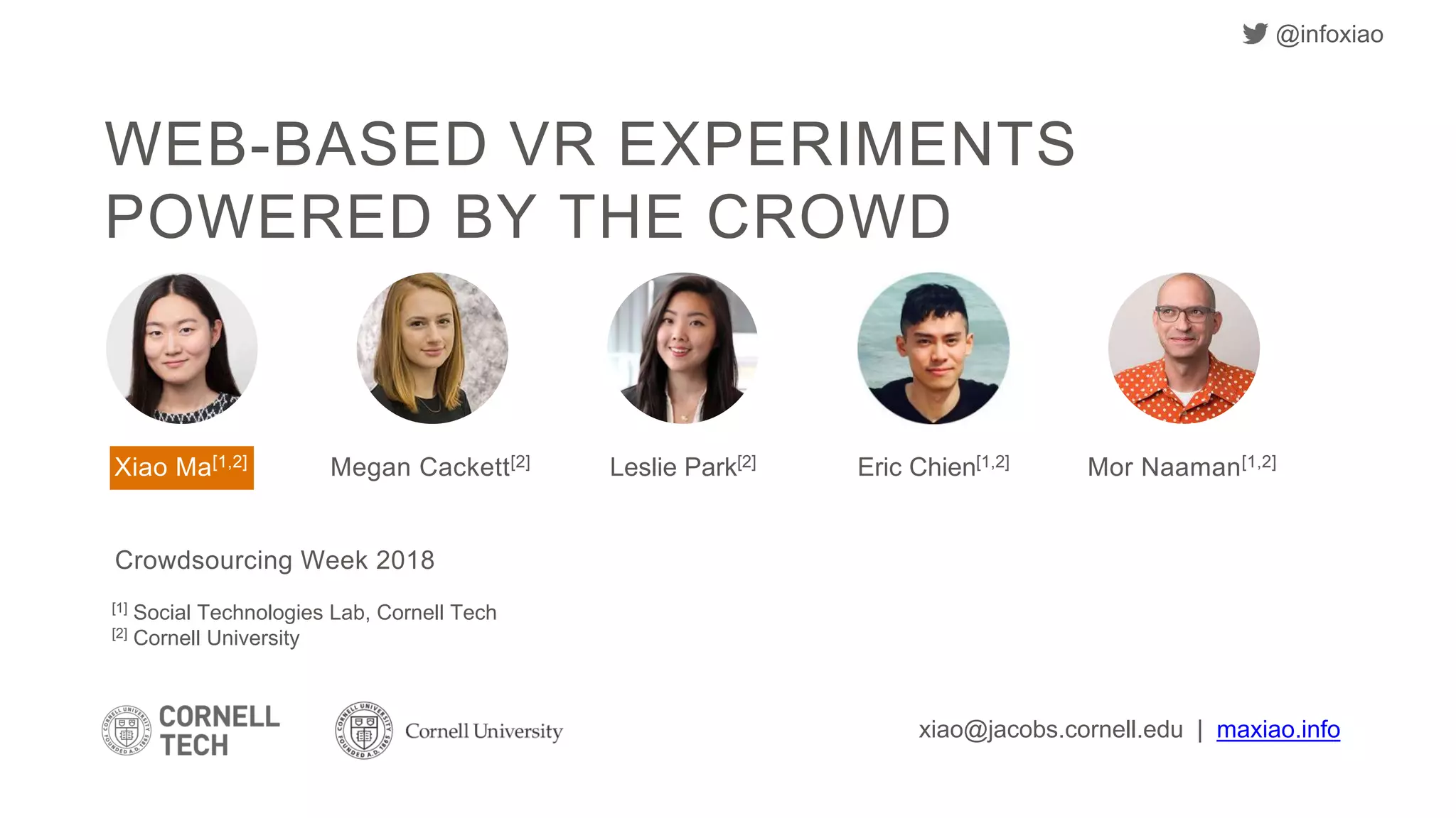 Web-Based VR Experiments Powered by the Crowd | PPT