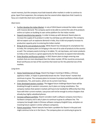 Xiaomi Inc.: Positioning and Strategy for Entry into Indian Smartphone ...