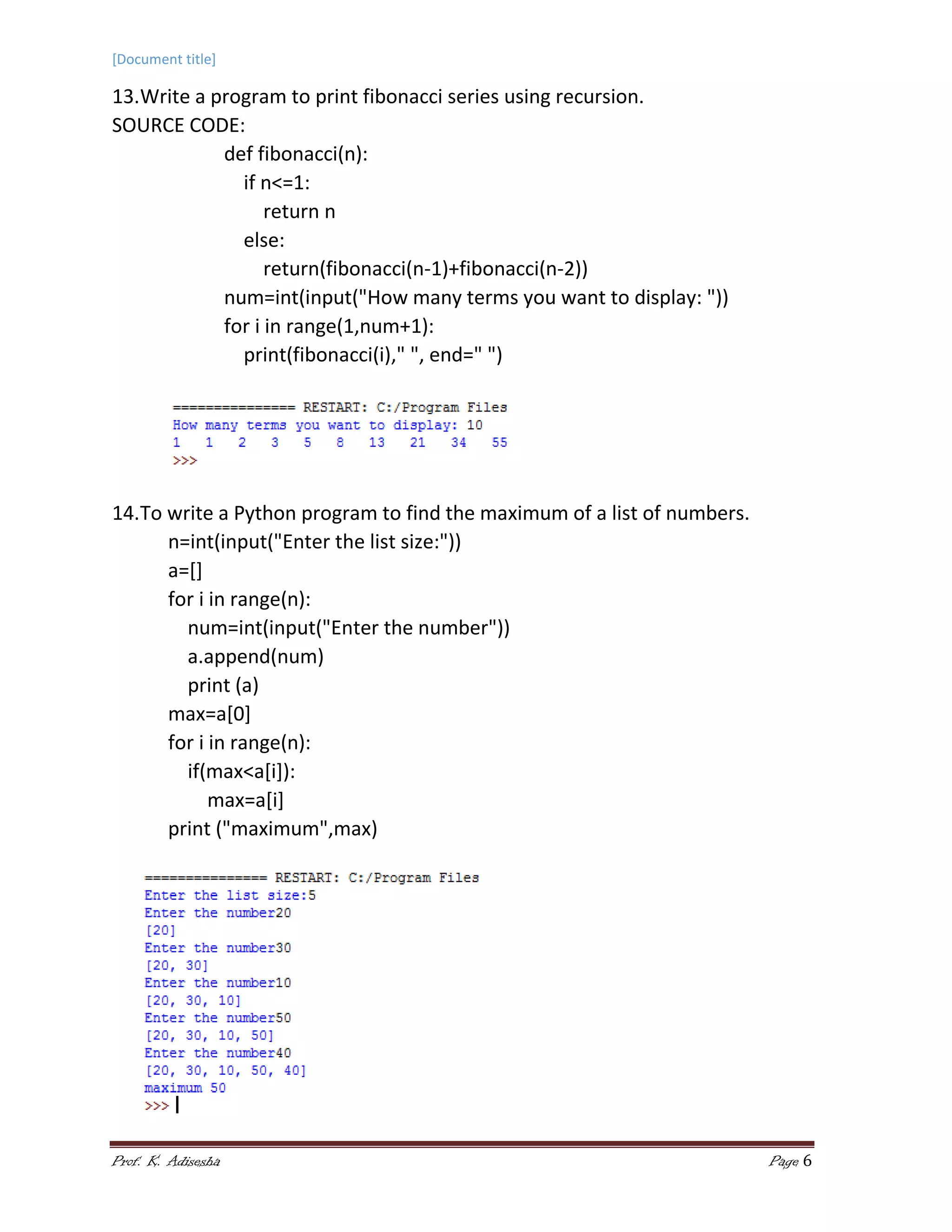 Xi CBSE Computer Science lab programs | PDF