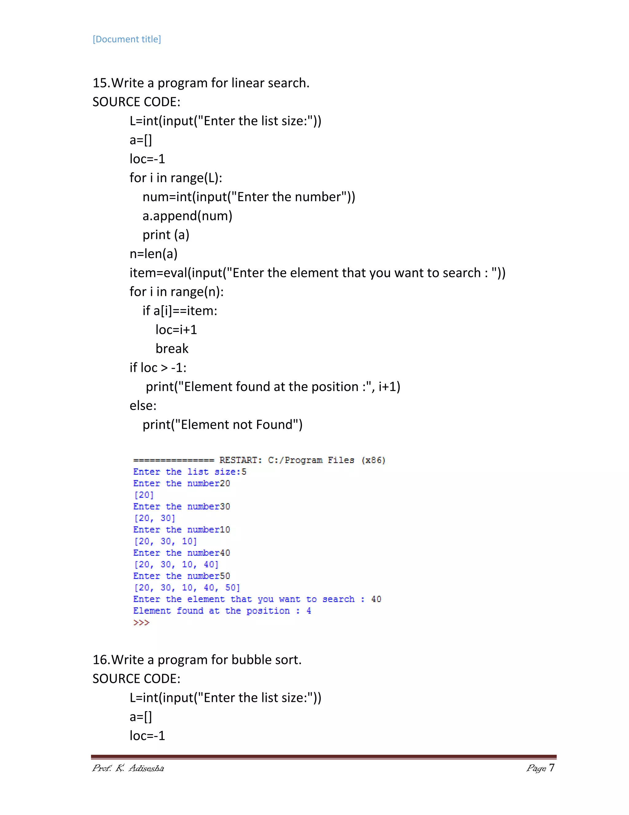 Xi CBSE Computer Science lab programs | PDF