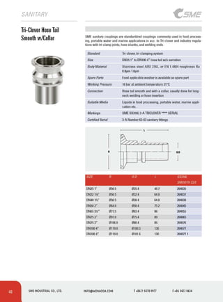 SME Tri-Clover Triclamp Couplings Sanitary Hygienic Fittings Food ...