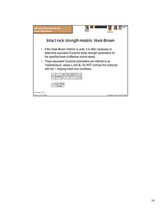 Rock mass behavior in intact rock strength | PDF