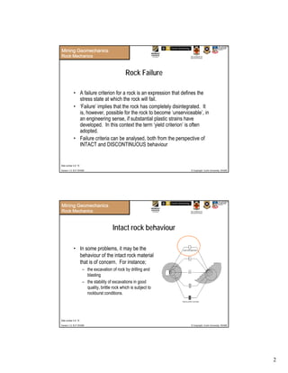 Rock mass behavior in intact rock strength | PDF