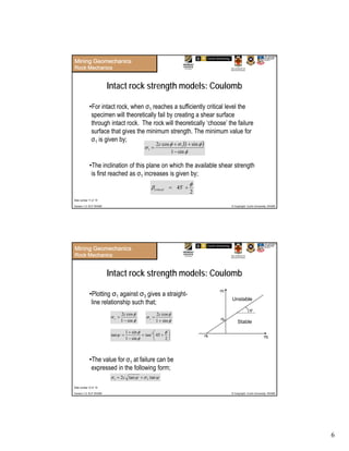 Rock mass behavior in intact rock strength | PDF