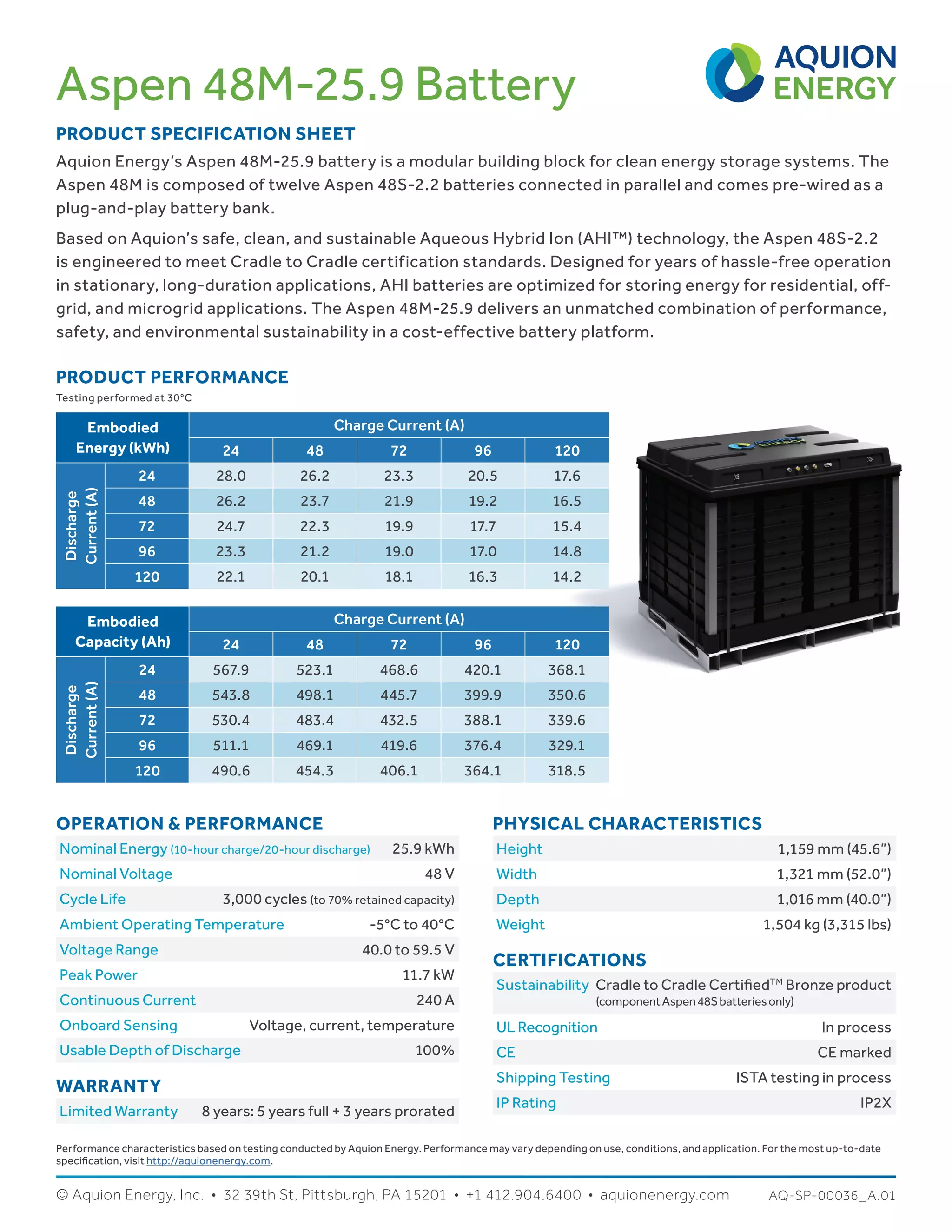 Aquion energy aspen_48_m-25.9_product_specification_sheet | PDF