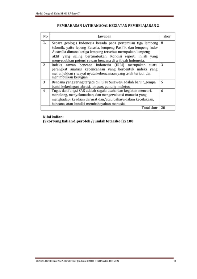 Xi geografi kd 3.7_finalpersebaran wilayah rawan bencana di | PDF