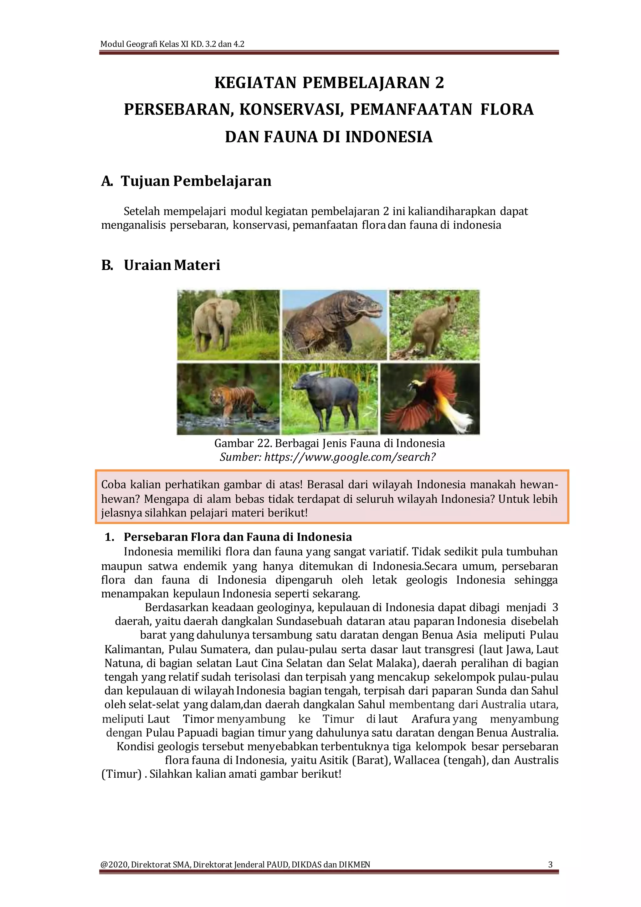 Xi geografi kd 3.2_persebaran, konservasi, pemanfaatan flora dan fauna ...