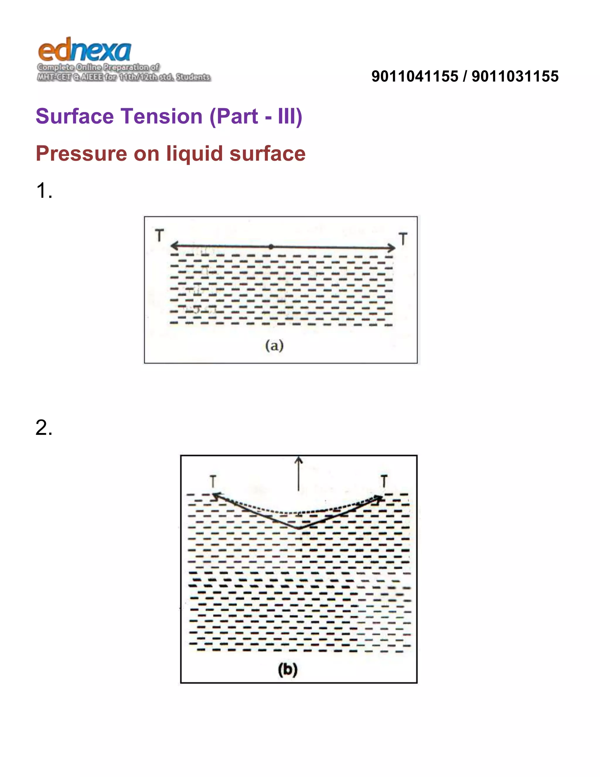 XII - Physic Surface Tension (Part III) for JEE Main 2014 | DOCX