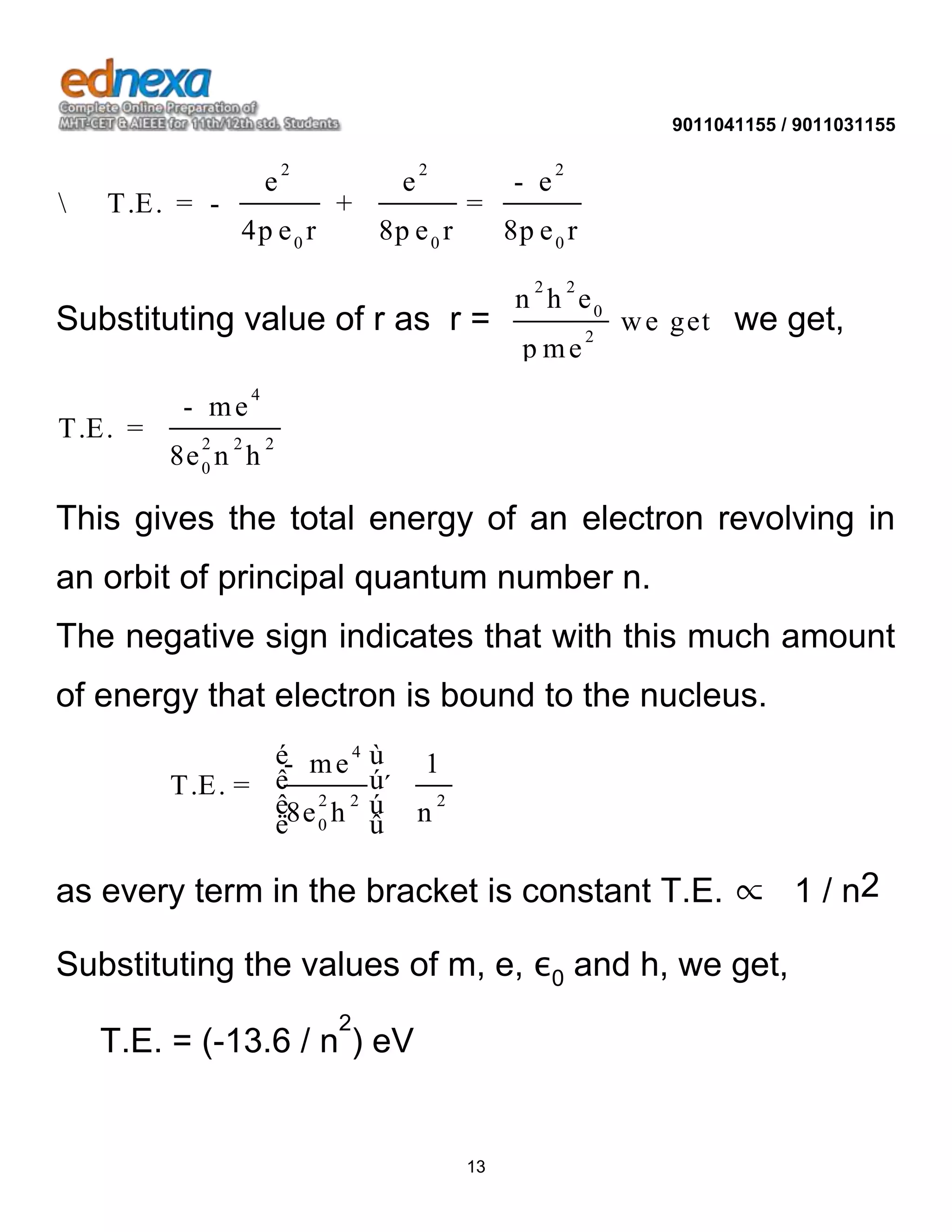 12th Physics - Atoms Molecules and Nuclei for JEE Main 2014 | DOCX