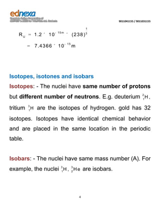 Notes for Atoms Molecules and Nuclei - Part III | DOCX