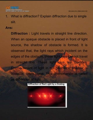Notes for 12th Physics - Interference and Diffraction | DOCX