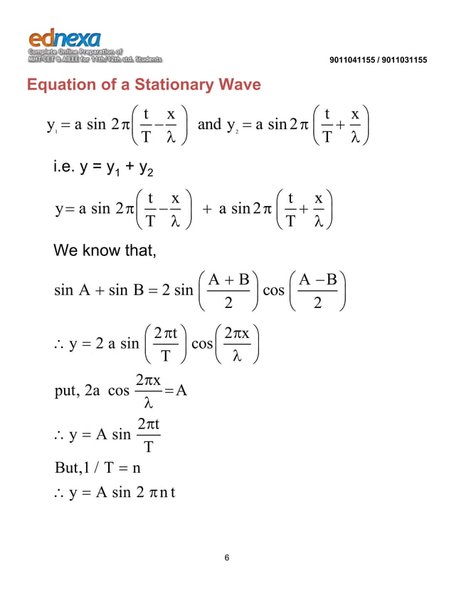 JEE Main 2014 Physics Syllabus - Stationary Waves | DOCX