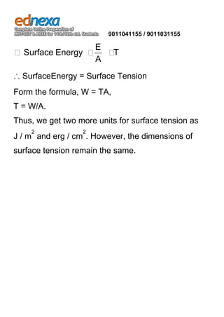 Understanding Surface Tension Part 1 - 12th Physics | DOCX
